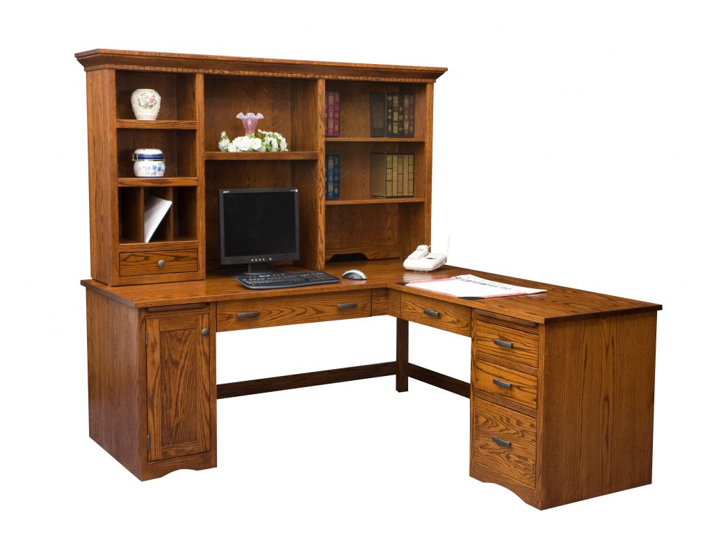 Mission L Desk | Amish Solid Wood Desks | Kvadro Furniture