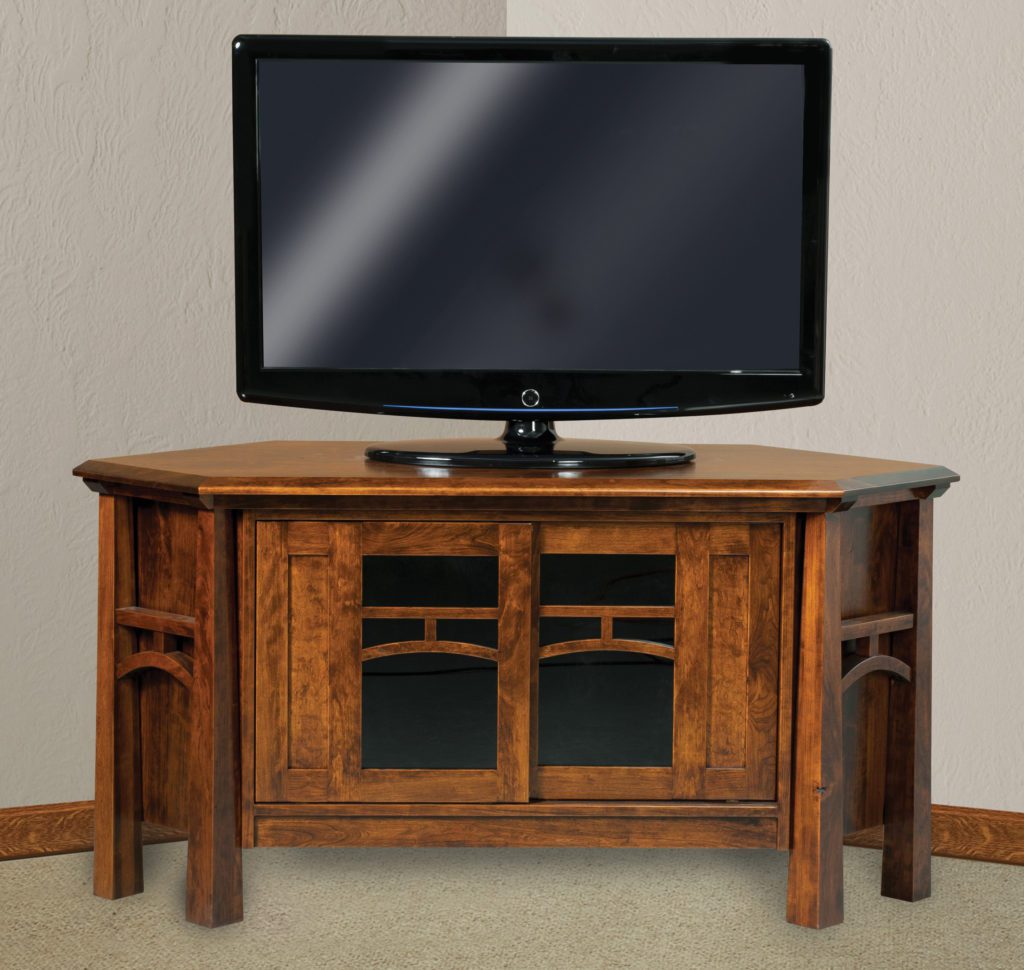 Artesa Corner TV Stand | Amish Solid Wood Corner Stands | Kvadro Furniture