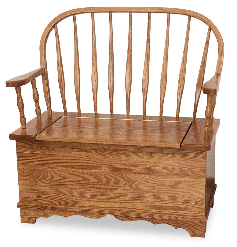 Bent Feather Bow Bench | Amish Solid Wood Benches | Kvadro Furniture