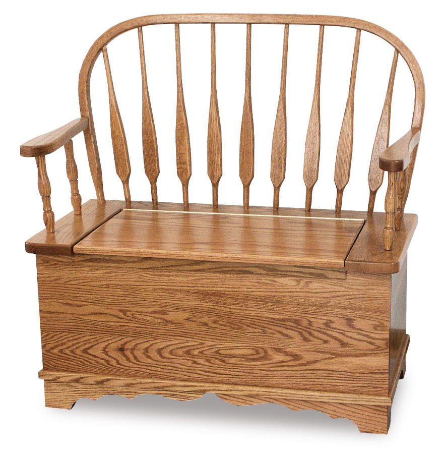Low Feather Bow Bench | Amish Solid Wood Benches | Kvadro Furniture